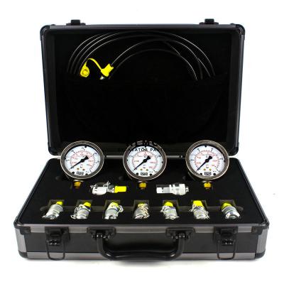 China 10Mpa 25Mpa Hydraulic Pressure Gauge Set , Excavator Diagnostic Test Kits for sale