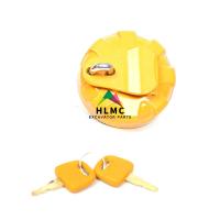 China SH200 Anti Theft Diesel Fuel Cap Yellow Alloy Excavator Engine Parts for sale