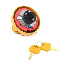 China SH200 Anti Theft Diesel Fuel Cap Yellow Alloy Excavator Engine Parts for sale