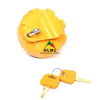 China SH200 Anti Theft Diesel Fuel Cap Yellow Alloy Excavator Engine Parts for sale