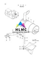 China 4255658 4649870 Excavator Engine Muffler Spare Parts EX120-2 EX120-3 for sale