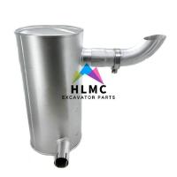 China 287-0218 Excavator Silencer Muffler E320D 90mm Tail Pipe D 280*320 H 645 IN 70 EX 90 Clamp 64.5 for sale
