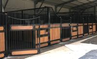China Farms High Density Resistance Movable Horse Stable with Golden Black Powder Coating for sale