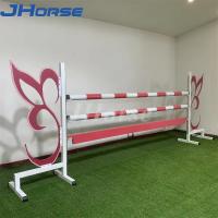 China Wooden Two Metal Bar Blue and White Horse Jump with Colorful Wings Perfect Protection for sale