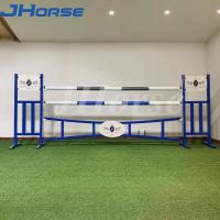 China Wooden Two Metal Bar Blue and White Horse Jump with Colorful Wings Perfect Protection for sale