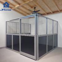 China Affordable Sliding Style Front Green HDPE Mobile Horse Stable Horse Stall Panels Boxes for sale