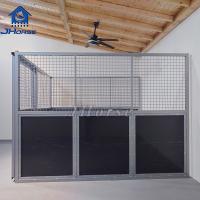 China Affordable Sliding Style Front Green HDPE Mobile Horse Stable Horse Stall Panels Boxes for sale