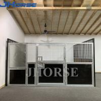 China Temporary hot dip galvanized horse stall box equine steel doors horse stable with hdpe for horse racing resting for sale