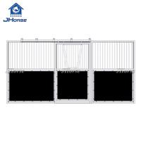 China Movable Stable Horse Plastic Wood Horse Arena Panels  Portable Horse Stall with Rolling Feeder for sale