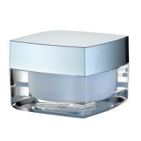 China JL-JR807 Acrylic PMMA Square Cream Jar 15g 30g 50g Food Grade Safety for sale