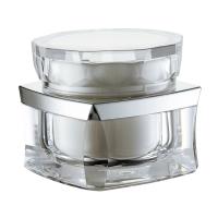 China JL-JR811 PMMA Double Wall Cream Jar 30g 50g Square Cream Jars For Cosmetics for sale