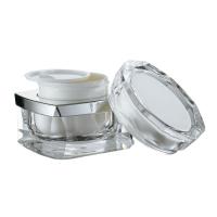 China JL-JR811 PMMA Double Wall Cream Jar 30g 50g Square Cream Jars For Cosmetics for sale