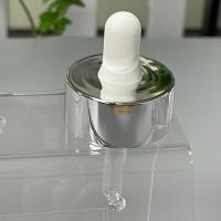 China Big Cap Double Layer Closure UV Shiny Silver Essential Oil Dripper 20/410 Electonic Plated Cover Two Layer for sale