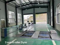 China CTDCG-15 Auto Vehicle Chassis Dynamometer 15000kg Axle Load 350kW Power Testing Three Axis Six Roller System for sale