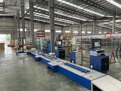 China Cartesykj 2-Wheeled Motorcycle Centralized Testing Line with Brake Force, Axle Load, Speedometer and Wheel Alignment Testers for sale