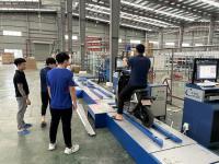China Cartesykj 2-Wheeled Motorcycle Centralized Testing Line with Brake Force, Axle Load, Speedometer and Wheel Alignment Testers for sale