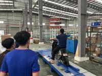 China Cartesykj 2-Wheeled Motorcycle Centralized Testing Line with Brake Force, Axle Load, Speedometer and Wheel Alignment Testers for sale