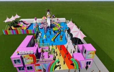 China Water Slide Interactive Family Aqua Playground Water Play House Candy Style for sale