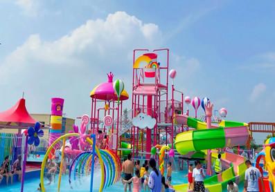 China Candy Style Fiberglass Aqua Playground Park for Teenager Interactive Family for sale