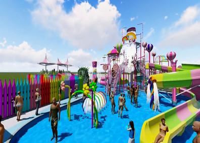 China Funny Interactive Fibreglass Colorful Water Slide Equipment Candy Style for sale