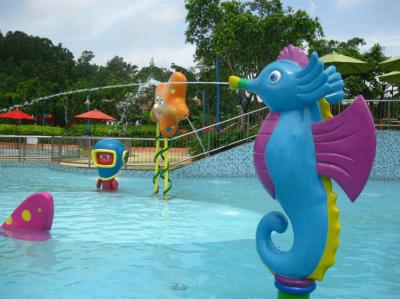 China Water Games Kid Friendly Water Parks Cartoon Hippocampus Spray Blue Color for sale