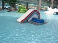China Rainbow Bridge Kids Water Slide Fiberglass Commercial Interactive Water Toy for sale