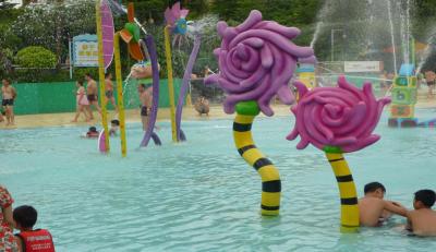 China Children Water Playground Croal Flower Aqua Park Equipment Water Pool Toys Lotus Seedpod Spray for sale
