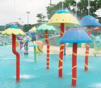 China Customized  Waterpark Fiberglass Spray Mushroom Aqua Equipment For Kids Games for sale