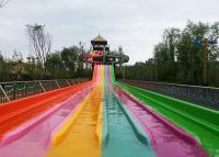 China Multi Lane Racing Rainbow Water Slide Fiberglass Outdoor Spray Park Games Equipment for sale