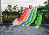 China Fiberglass Colorful Water Slide Outdoor Long Multi Lane For Racing for sale