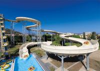 China Fiberglass Tube Spiral Water Slide Red / Blue Swimming Pool Equipment for sale