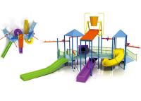 China Kids Water Park Construction Water House Structures With Climb Net / Spray for sale