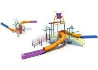China Professional Kids Commercial Playground Equipment Structures With Slide / Climb Net for sale