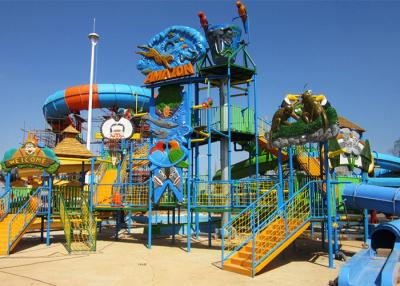 China Giant Water Aqua Playground Equipment , Steel Structure Custom Water Slides for sale