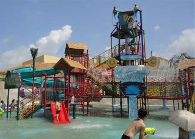 China Medium Aqua Playground Water House , Commercial Water Park Equipment With Slide for sale