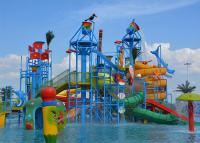 China Colorful Outdoor Aqua Playground , Fiberglass 29x27m Kids Water Slide for sale