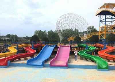China Children Mix Color Fiberglass Waterslides Commercial Water Park Equipment for sale