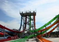 China Commercial Water Park Slide Customized Fiberglass Material Steel Structure for sale