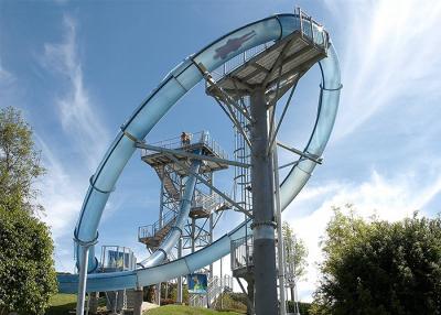 China Commercial Water Park Slide Customized Fiberglass Material Steel Structure for sale