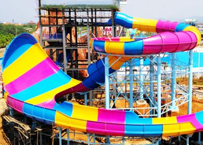 China Colorful Custom Water Slides , 16m Height Open / Close Large Spiral Slide for sale