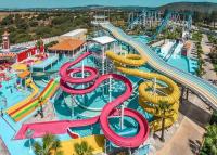 China Colorful Fiberglass Swimming Pool Water Slides Durable Playground Equipment for sale