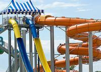 China Water Park Spiral Colorful Water Slide Safety Steel Bracket For Aqua Park for sale