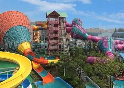 China Latest Funny Custom Water Slides Colorful Fiberglass For Aqua Park for sale