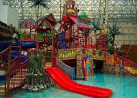 China Adults Aqua Water Playground Equipment , Big Water House Maya Style Theme Park Slide for sale