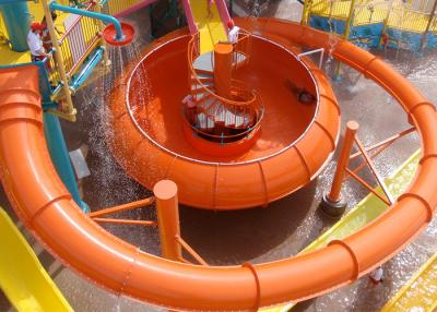 China High Speed Space Bowl Water Slide Aqua Park Construction Red Yellow for sale
