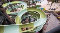 China Water Park Construct Fiberglass Open Spiral Water Park Slide 400 Rider / H / Lane for sale