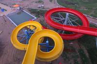 China Water Park Construct Fiberglass Open Spiral Water Park Slide 400 Rider / H / Lane for sale
