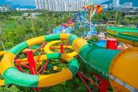 China Barrel Sled Fiberglass Water Park Slide 14M 7.5KW For Teenager for sale