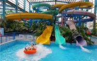 China Customized Color Family giant  Boomerang Waterslide FRP Fiberglass for sale