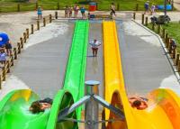 China 6 Guests Per Time Colorful Custom Fiberglass Water Slides for sale